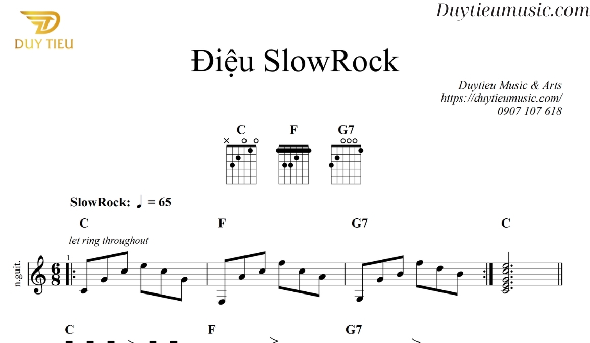 Học Điệu Slow Rock Guitar Đệm Hát | Duytieu Music & Arts